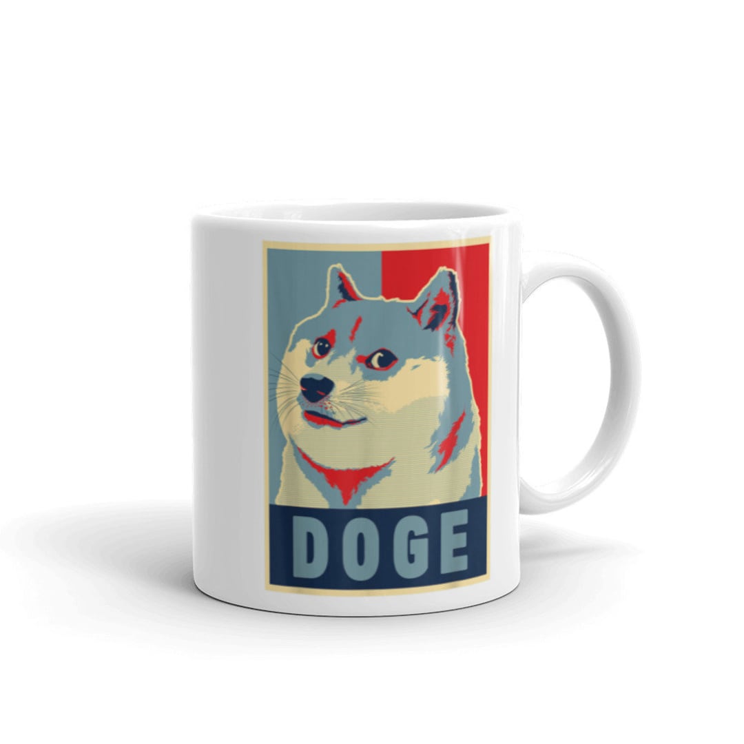 White Glossy Mug Doge Dogecoin Coffee Mug Dogecoin Gift - Etsy