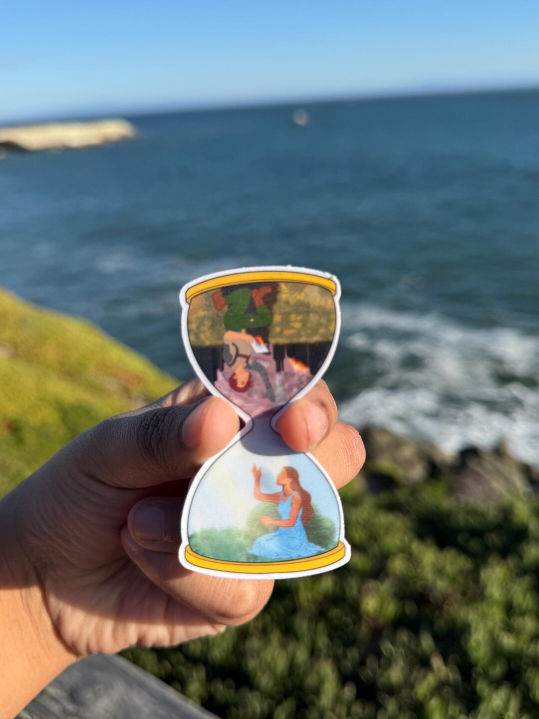 The Hourglass Lovers Vinyl Sticker & Print - Etsy