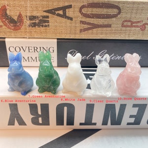 Quartz Crystal Rabbit, Gemstone Rabbit Figurine, Crystal Animal Carving ...