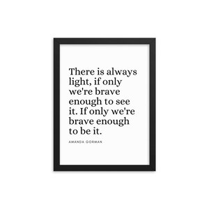 Amanda Gorman Quote, Framed Wall Decor, Poet - Etsy