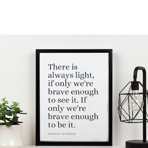 Amanda Gorman Quote, Framed Wall Decor, Poet - Etsy