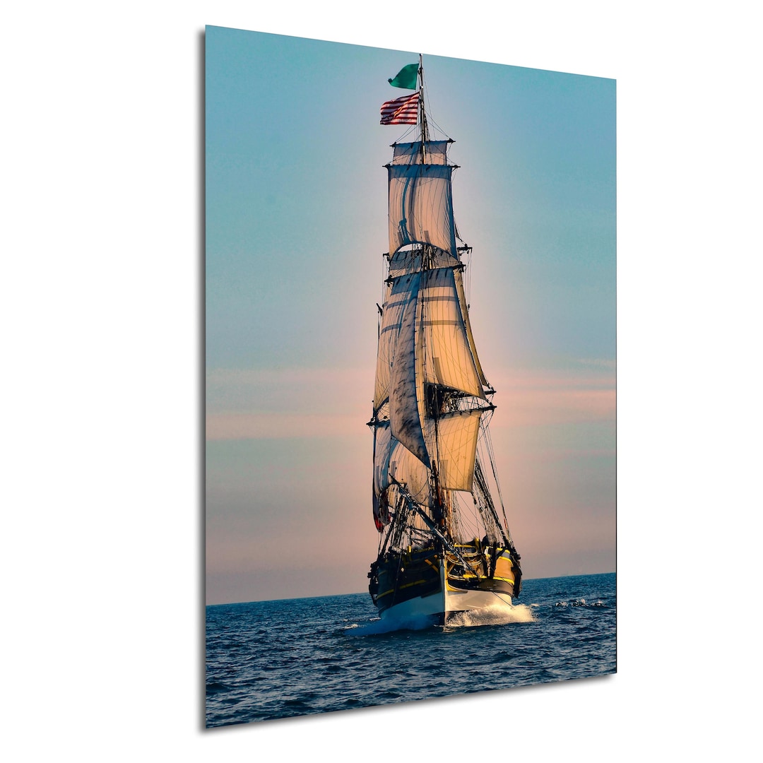 Tall Ship Art Print Billowing Sails, Ocean Photography - Etsy