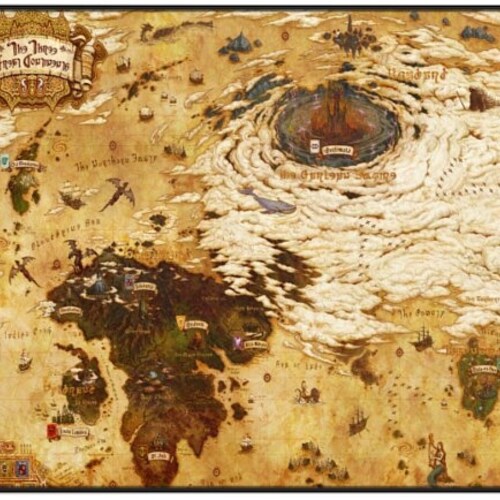 FFXIV World Map Three Continents Eorzea Hydaelyn Large Mouse - Etsy ...