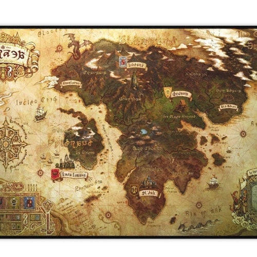 FFXIV World Map Three Continents Eorzea Hydaelyn Large Mouse - Etsy