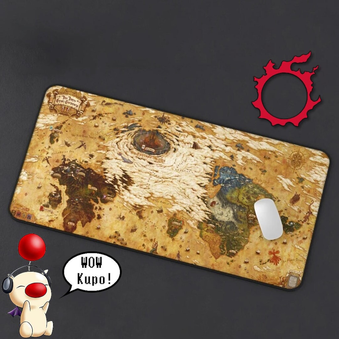 FFXIV World Map Three Continents Eorzea Hydaelyn Large Mouse Pad - Etsy