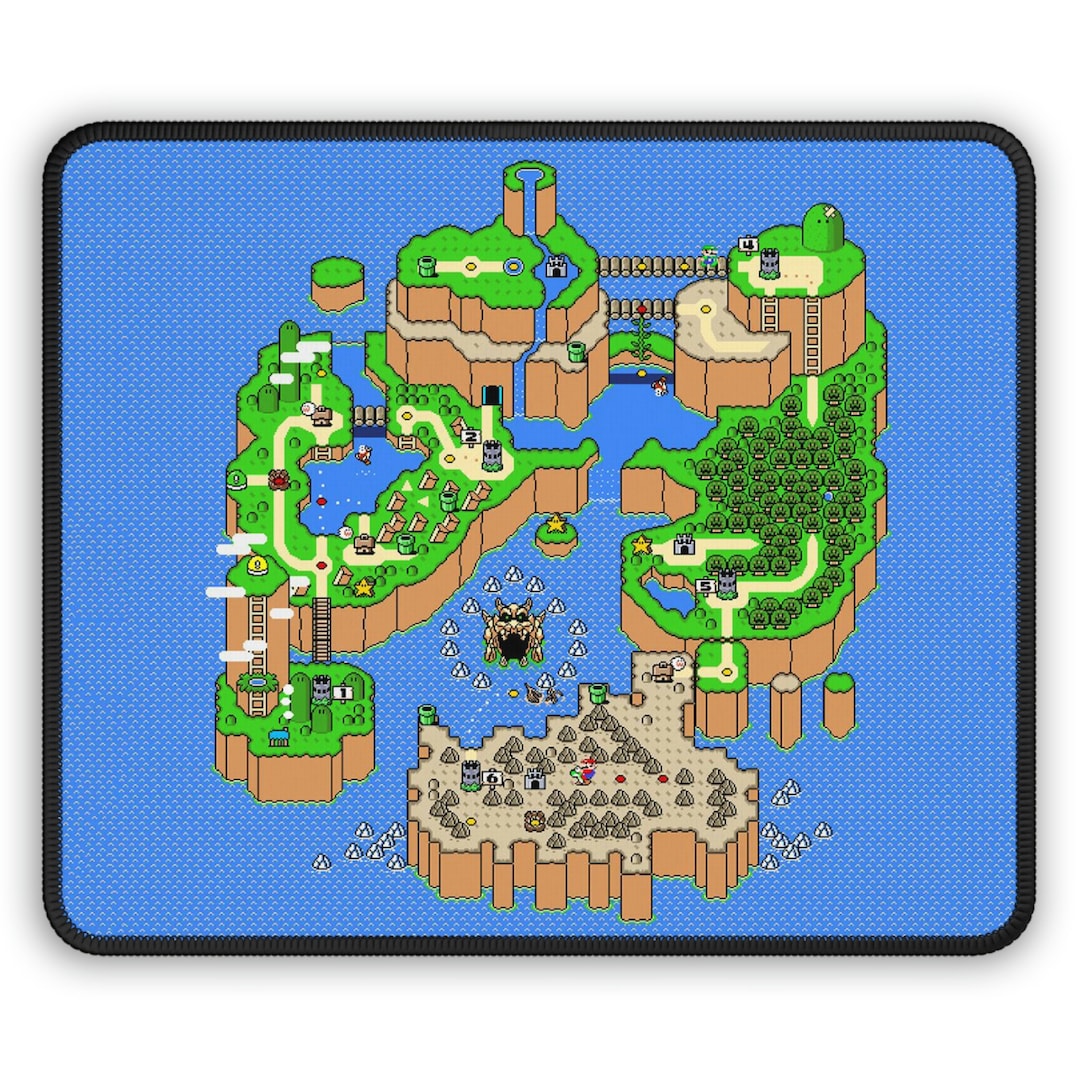 Super Mario World Map Retro Gaming Mouse Pad - Etsy