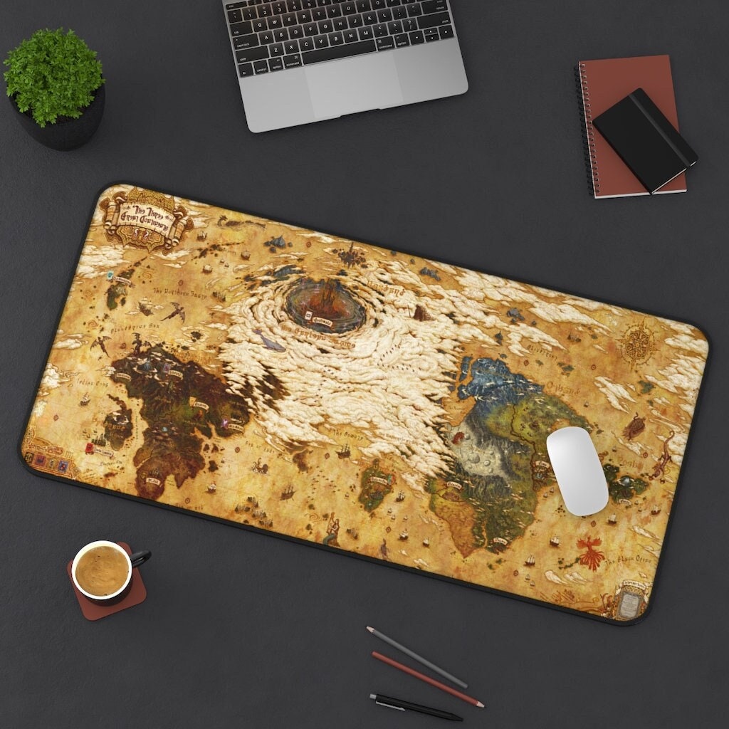 FFXIV World Map Three Continents Eorzea Hydaelyn Large Mouse Pad - Etsy ...