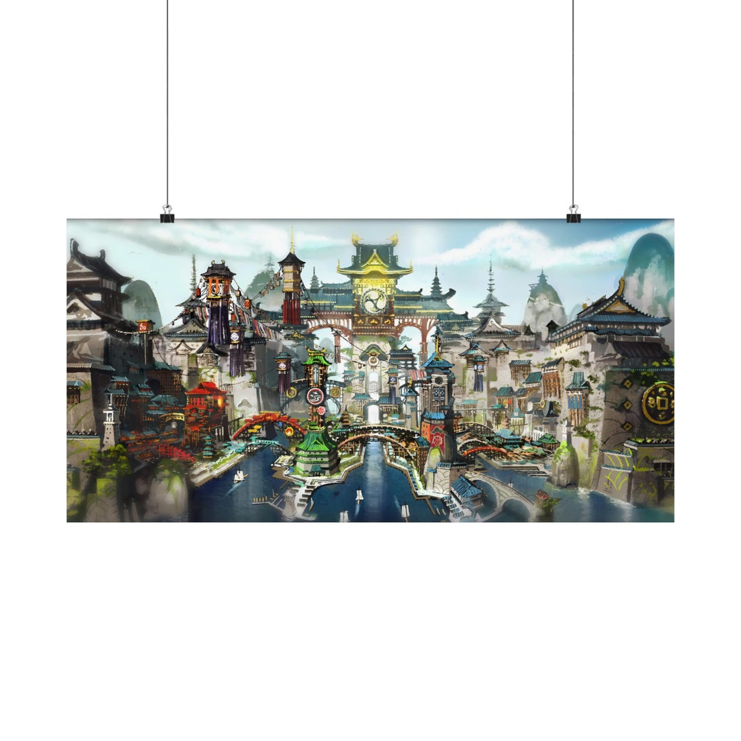 Kugane, Hingashi - FFXIV Samurai Job Town Matte Poster - Etsy