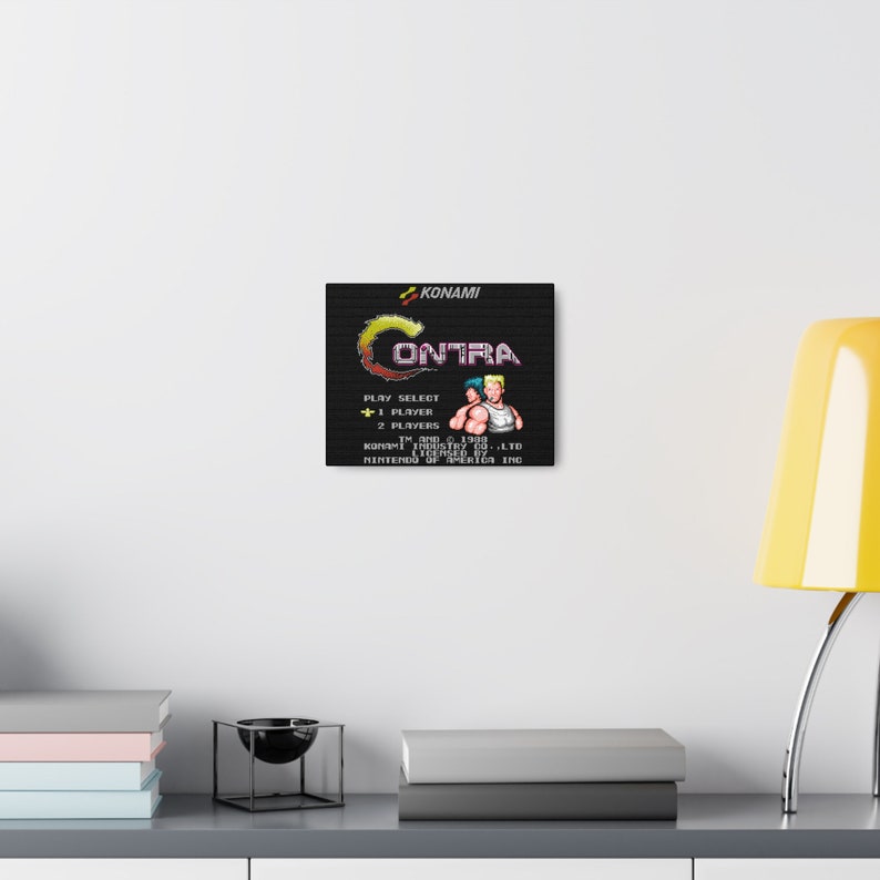 Contra Classic Retro Gaming Title Screen Wall Art Canvas - Etsy