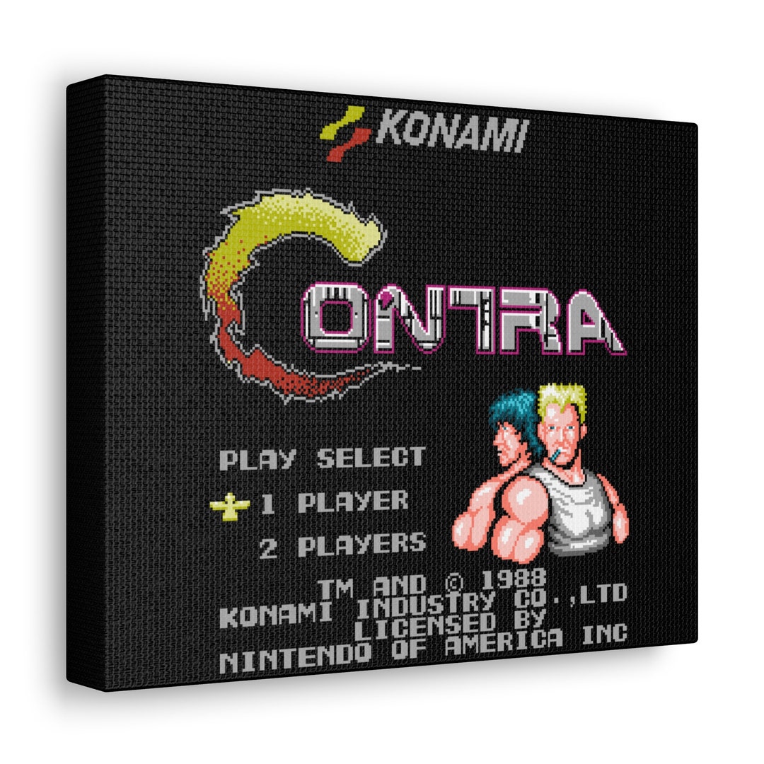 Contra Classic Retro Gaming Title Screen Wall Art Canvas - Etsy