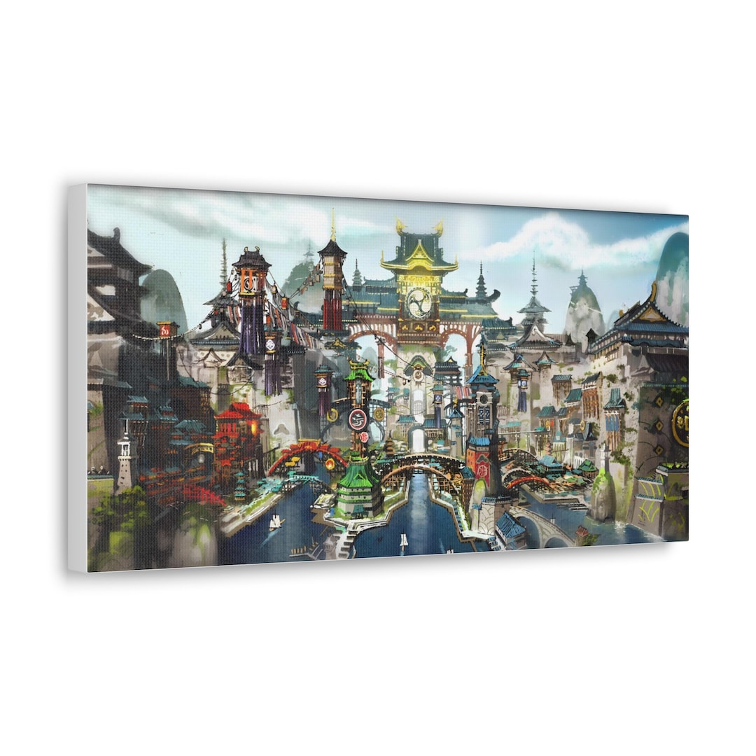 FFXIV Kugane, Hingashi - Samurai Job Town Canvas Gaming Wall Art - Etsy