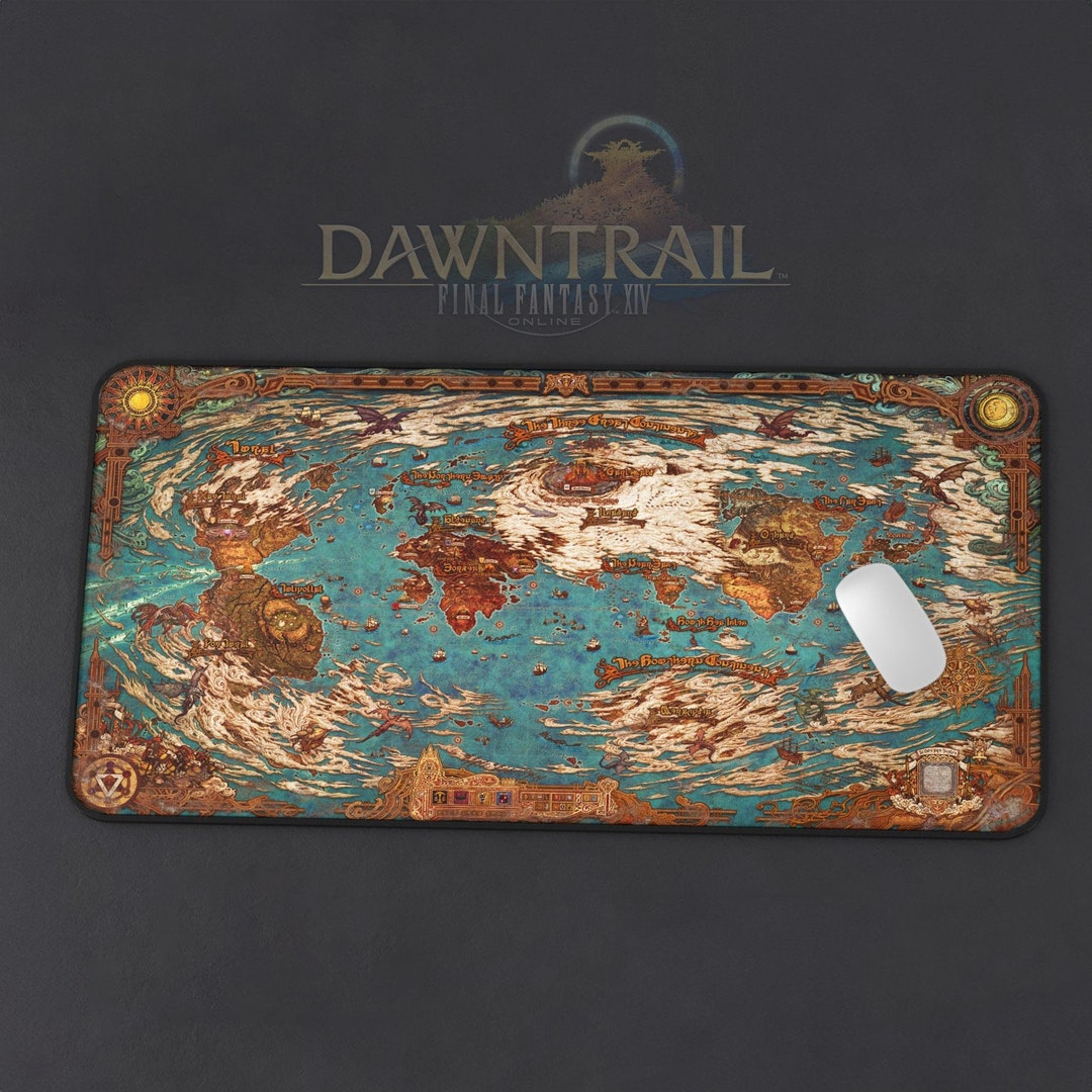 FFXIV Hydaelyn New World Map Wide Gaming Mousepad | Desk Mat - Etsy