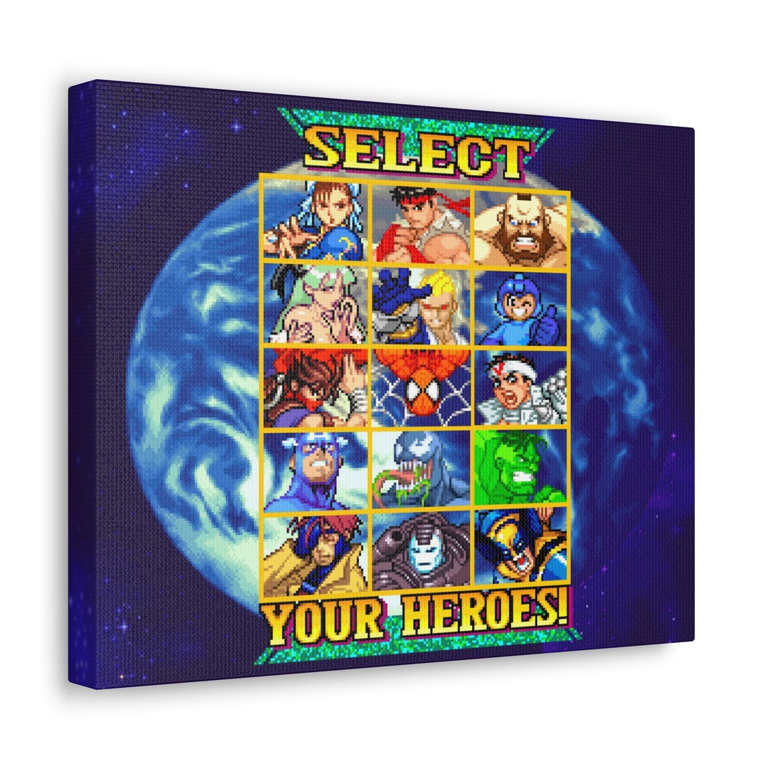 MVC 1 Vs Capcom Arcade Fighting Game Versus Character Select Wall Art ...
