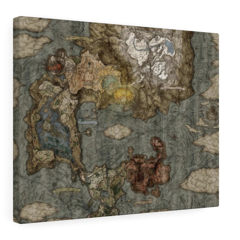 The Lands Between World Map Gaming Canvas Wrap - Etsy Hong Kong