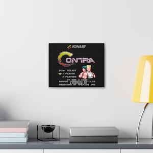 Contra Classic Retro Gaming Title Screen Wall Art Canvas - Etsy
