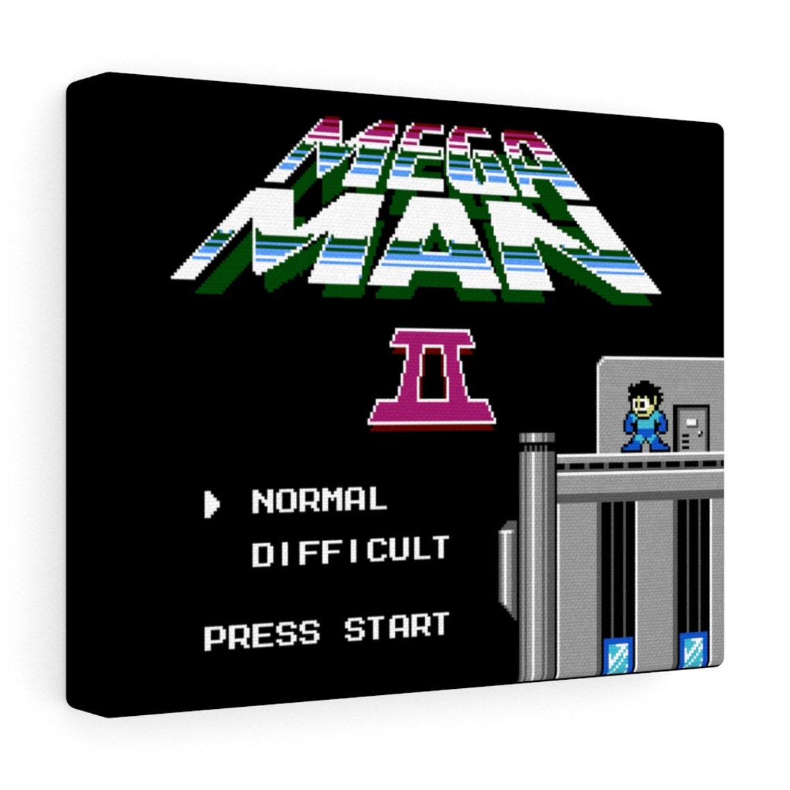 Mega Man 2 Classic Retro Title Screen Pixel Art Canvas | Etsy