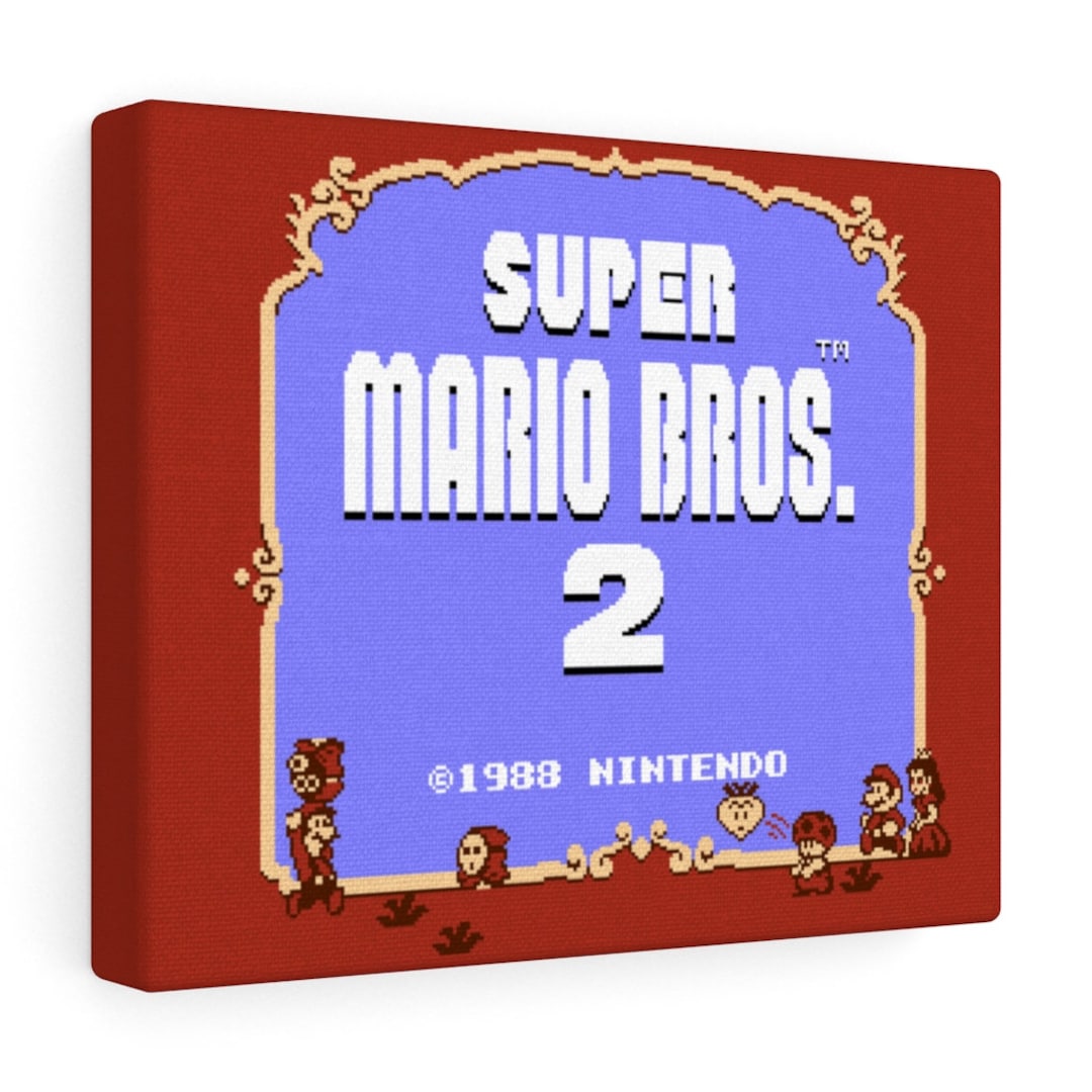 Super Mario Bros 2 Title Screen Retro Gaming Classic Canvas - Etsy