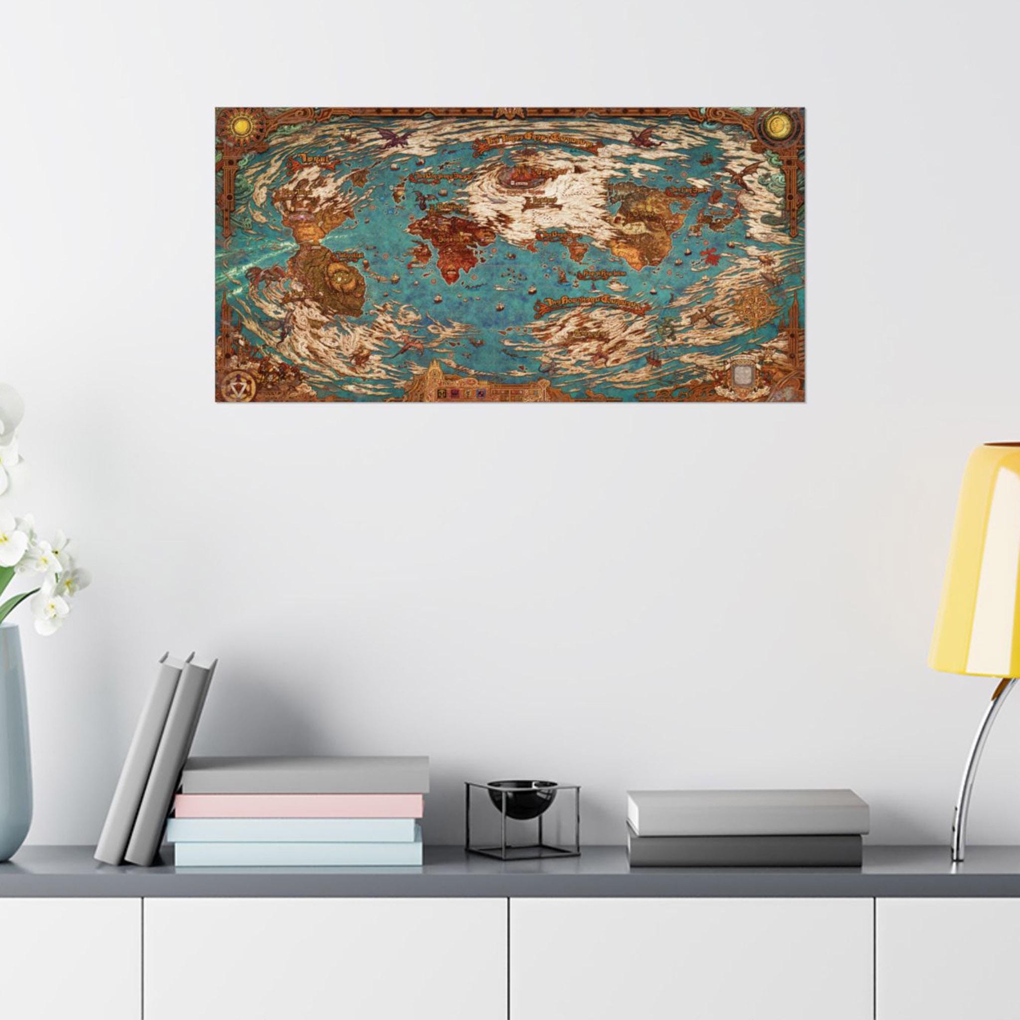 FFXIV Hydaelyn New World Map Gaming Matte Poster - Etsy