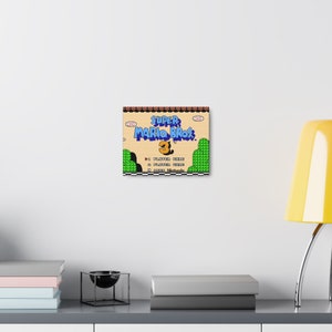 Super Mario Bros 3 NES Classic Retro Gaming Pixel Title Screen Wall Art ...
