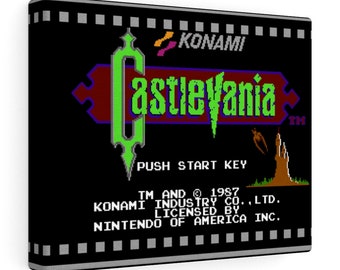 Mega Man 2 Classic Retro Title Screen Pixel Art Canvas | Etsy