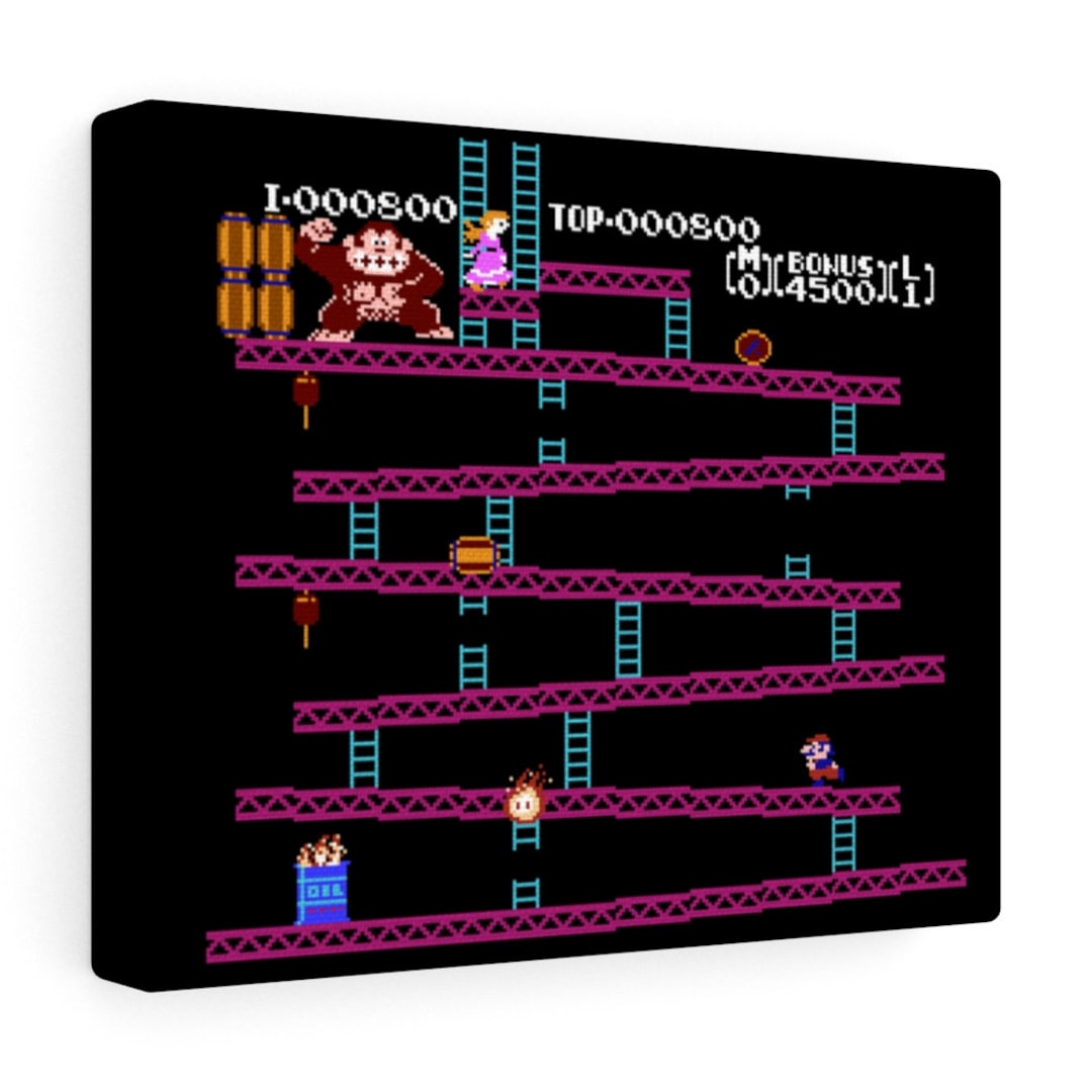 Retro Donkey Kong Classic Retro Gaming Beams Ladders Barrels Jump Man ...