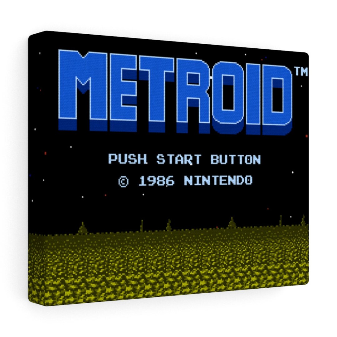 Metroid Old School Classic Retro Gaming Title Press Start Gamer Screen ...