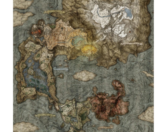 FFXIV Hydaelyn New World Map Gaming Matte Poster - Etsy