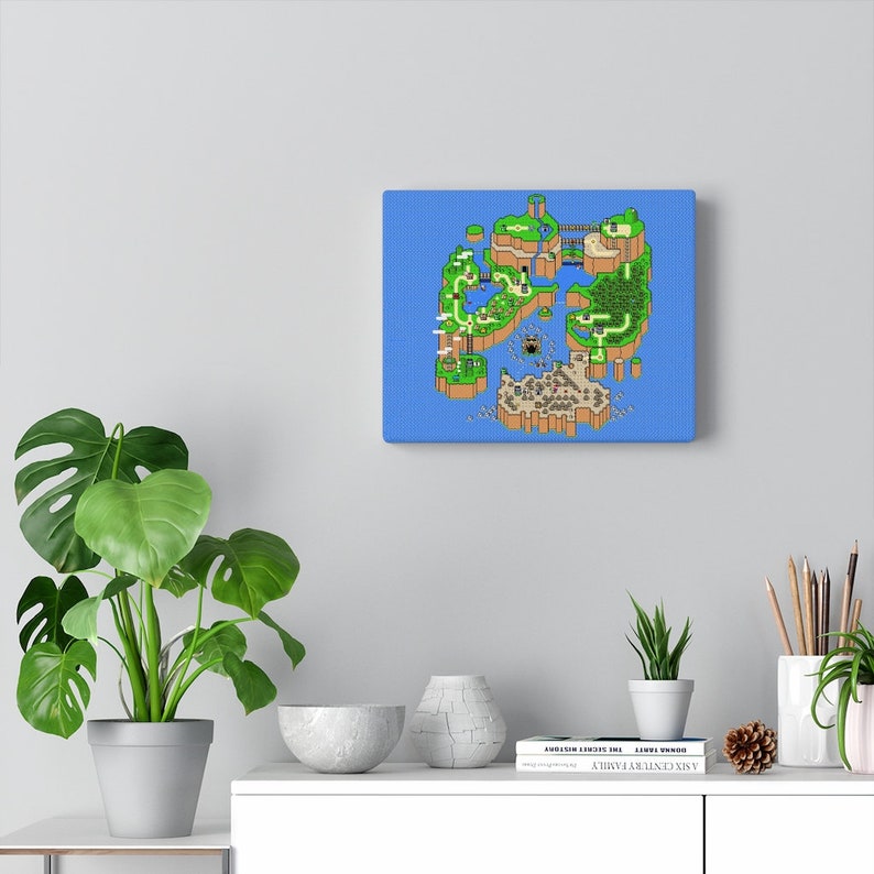 Super Mario World SNES Map Overworld Retro Gaming Wall Art - Etsy