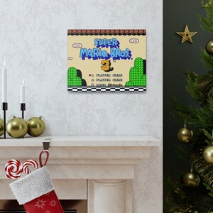 Super Mario Bros 3 NES Classic Retro Gaming Pixel Title Screen Wall Art ...