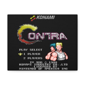 Contra Classic Retro Gaming Title Screen Wall Art Canvas - Etsy