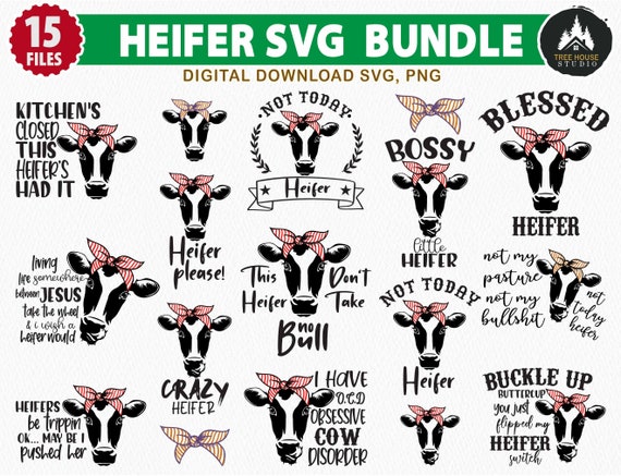 Art & Collectibles Heifer SVG Bundle Cow svg Heifer Svg Cut File Cricut ...