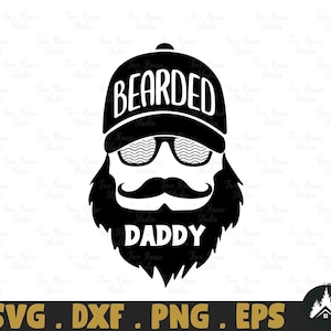 Bearded Dad Svg Fathers Day Svg Badass Bearded Dad Beard - Etsy