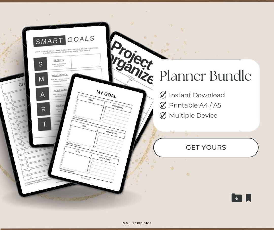 Planner Bundle Printable Worksheets Plan Your Life Template, Personal ...