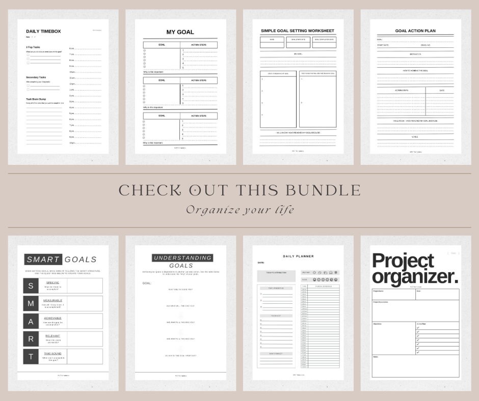 Planner Bundle Printable Worksheets Plan Your Life Template, Personal ...