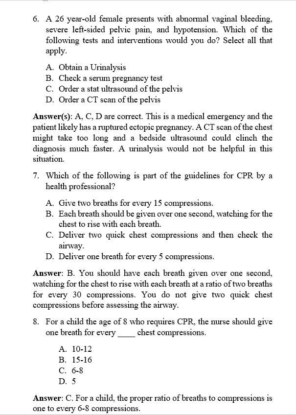 NCLEX Emergency Nursing 105 Practice Questions & Rationales to Easily ...