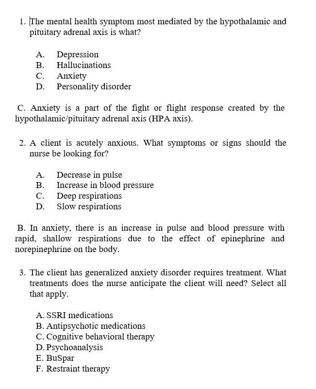 NCLEX Mental Health Disorders Easily Dominate the Test With 105 ...