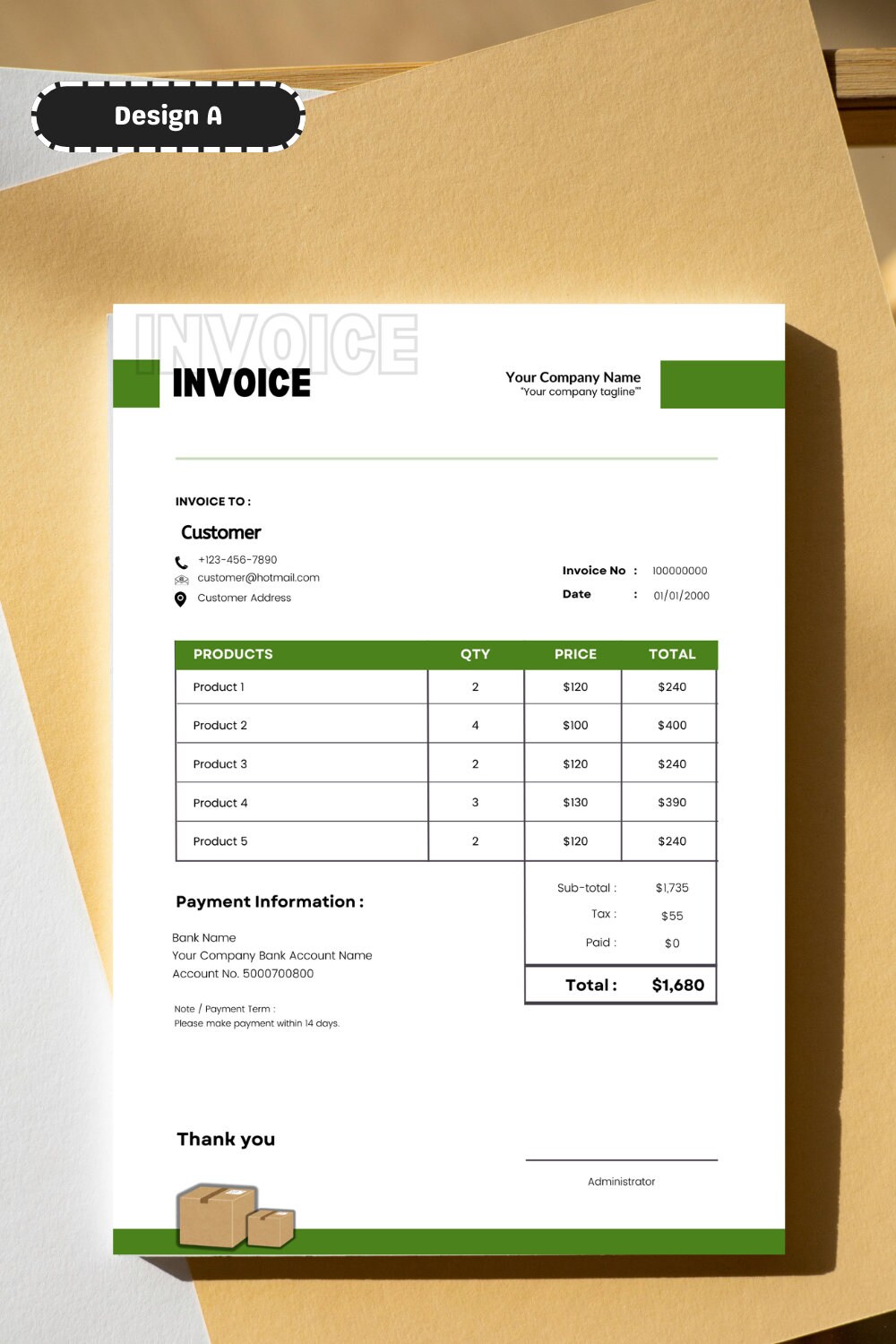 Invoice Templates- Formal Business Invoice, Business Invoice, Home ...