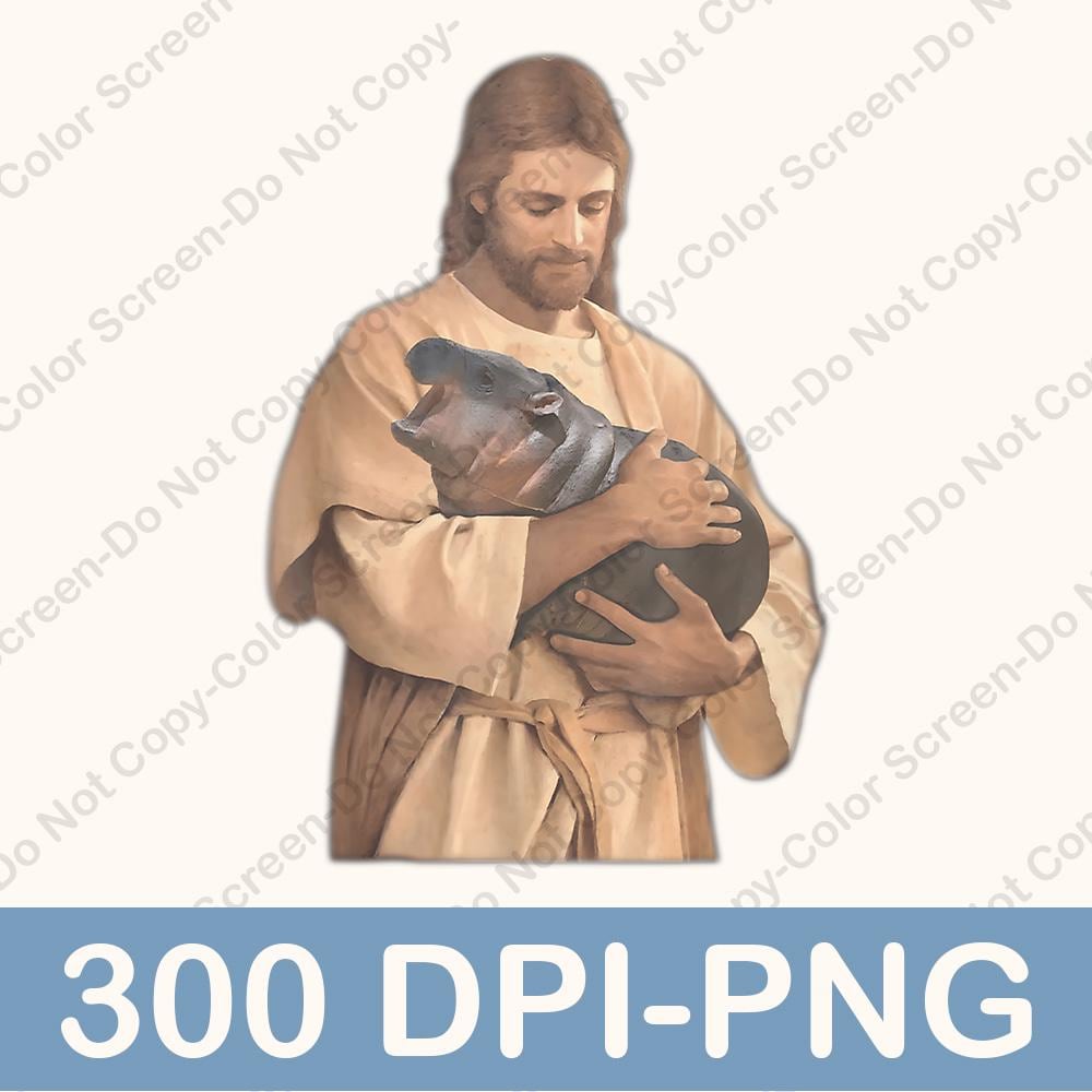 Jesus Moo Deng Png, Jesus Loves Moo Deng Png, Baby Hippo Meme Png, Moo ...