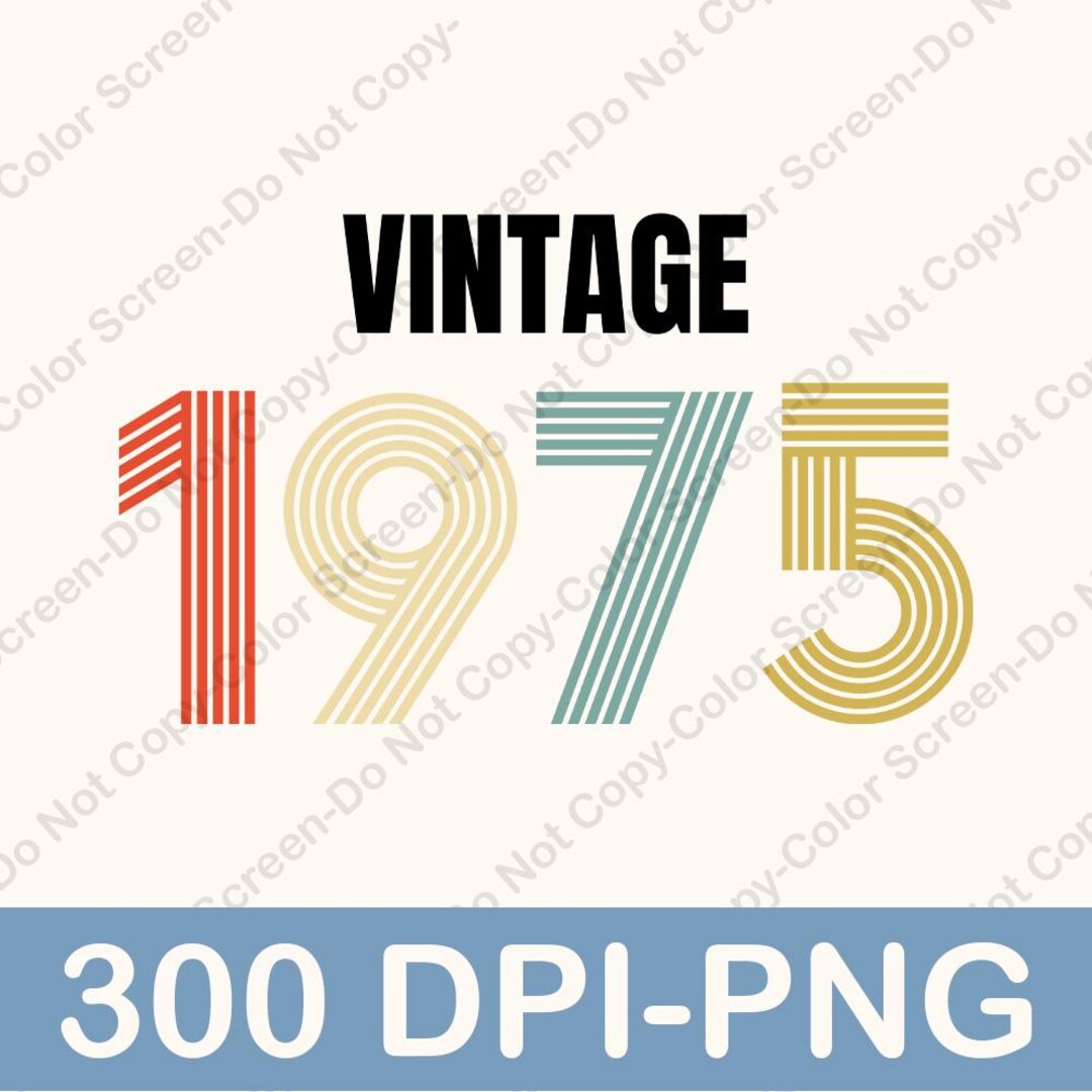 Vintage 1975 Png, 50th Birthday Png, Birthday Png, Popular Png, Digital ...