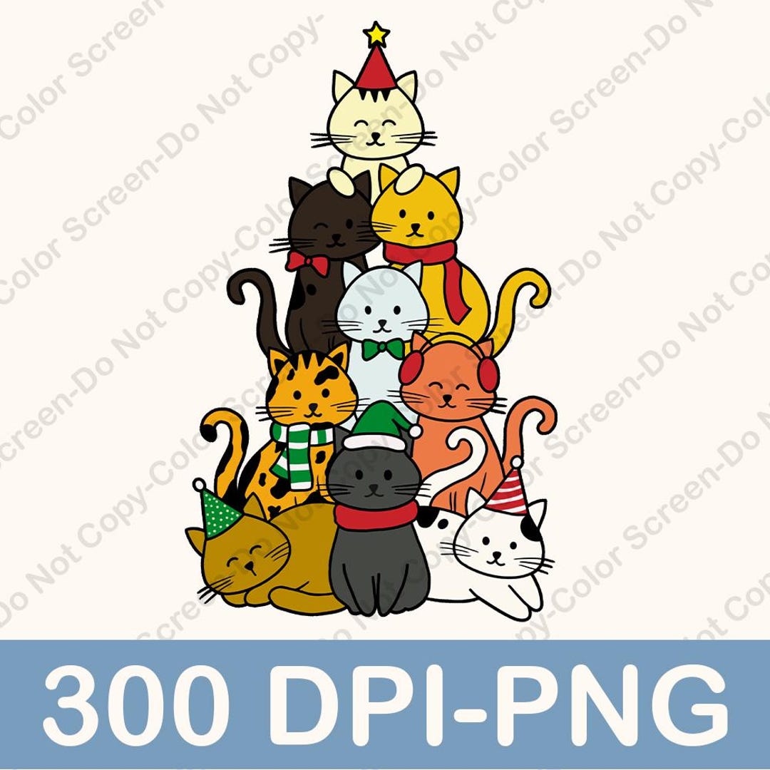 Meowy Christmas PNG, Cat Christmas Png, Merry Catmas Png, Cat Christmas ...