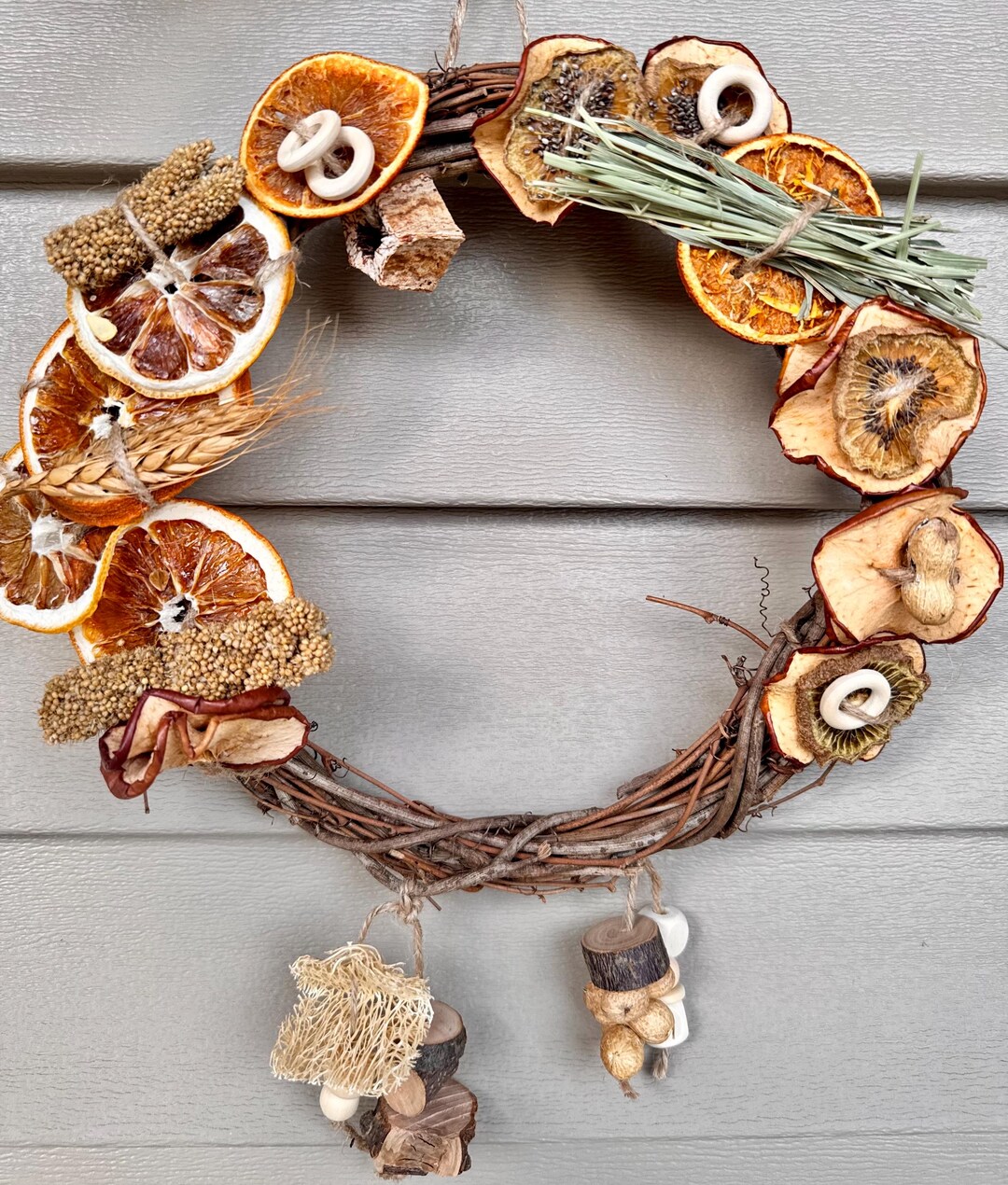 Natural Edible Toy for Parrots Made of Vines, Fruits and Chia Seeds. - Etsy