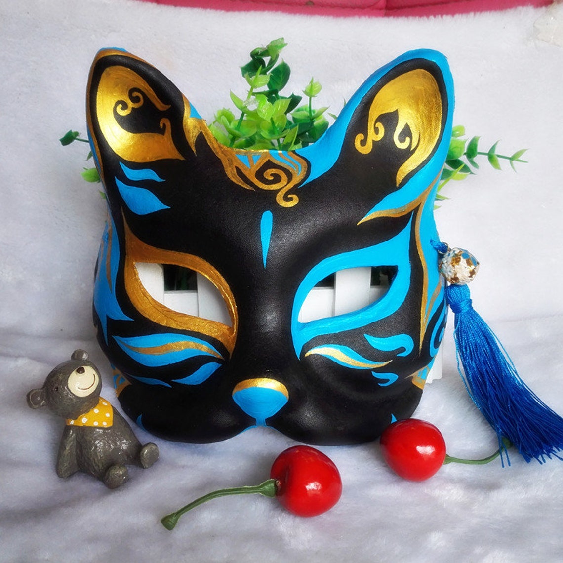 Fox Cat Mask Kitsune Hand-painted Anime Manga Movie Cosplay - Etsy UK