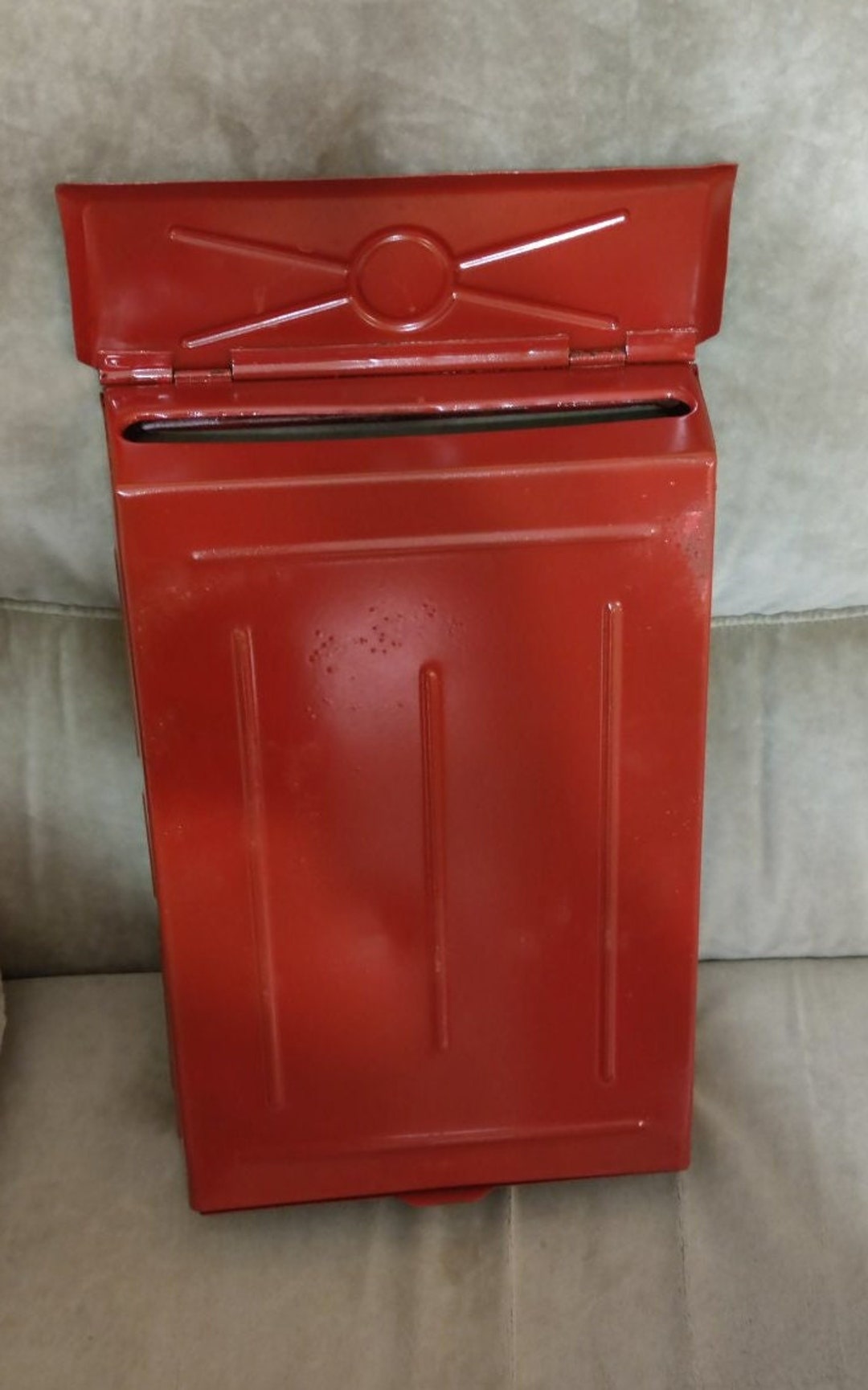 Red Rectangular Mailbox. Wall Mounted Mailbox. Lockable Box for Letters ...
