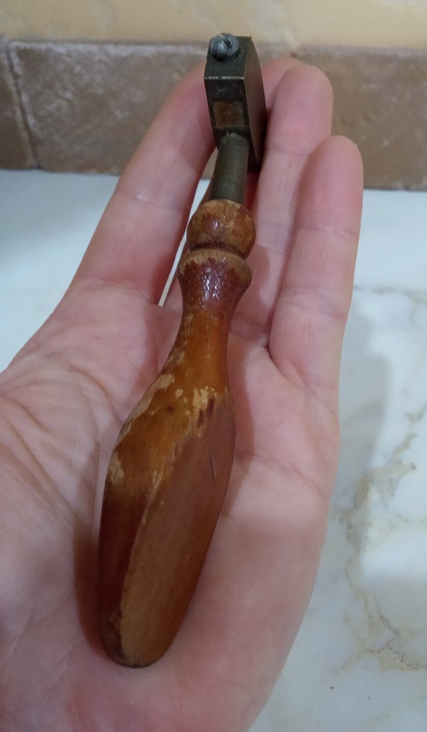 Vintage Bronze Glass Cutter With Wooden Handle. Soviet Diamond Glass ...