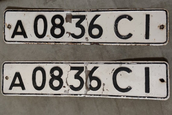 Vintage Car Number Plate Soviet License Plate Car Registration | Etsy
