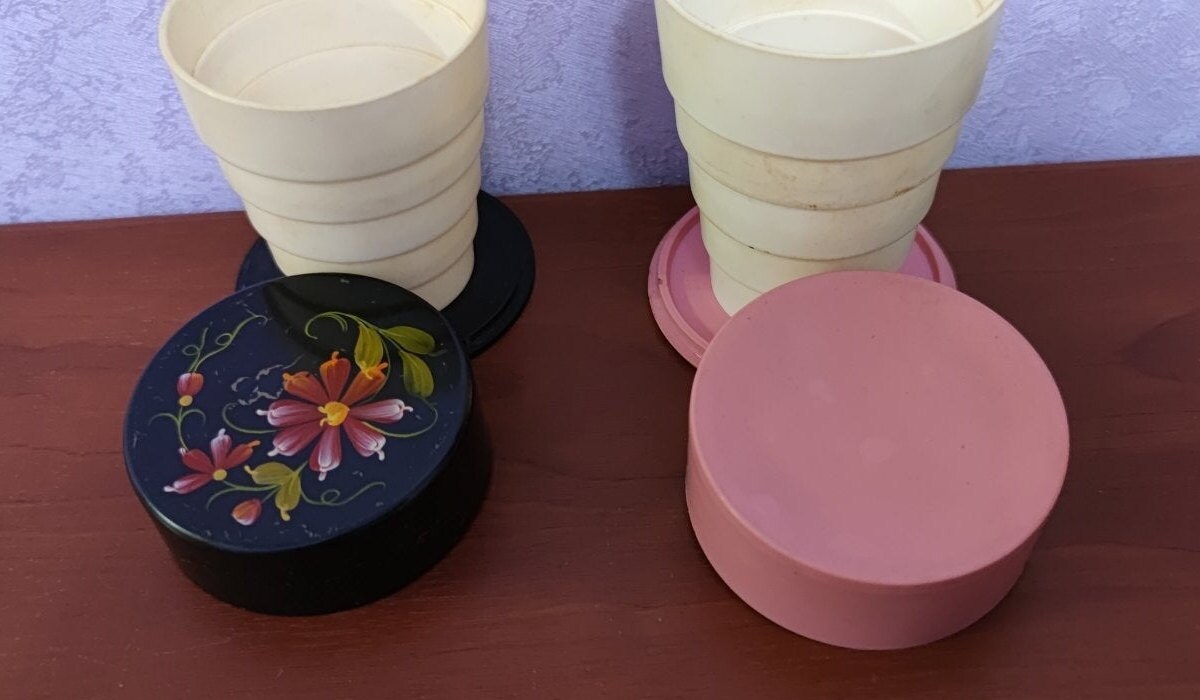 2 Plastic Folding Cups. Vintage Travel Cups. 1970s Soviet - Etsy UK