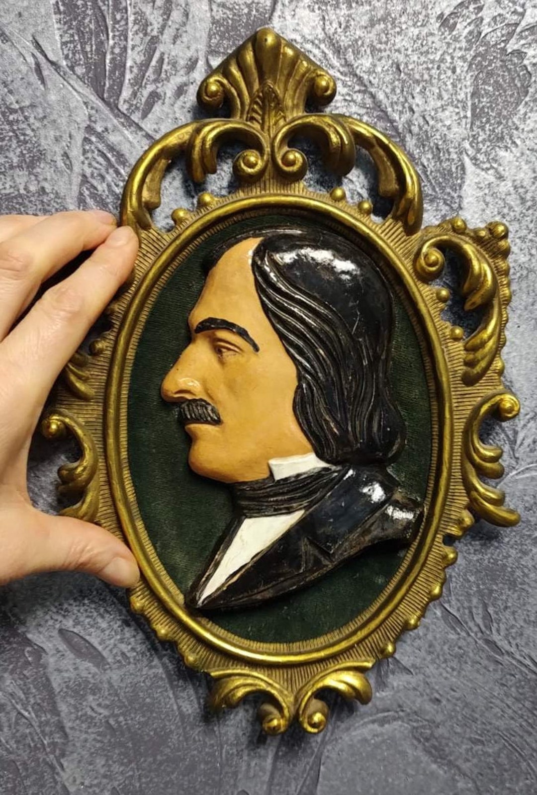 Vintage Painting on the Wall Gogol. Wall Pano of the Ukrainian Writer ...