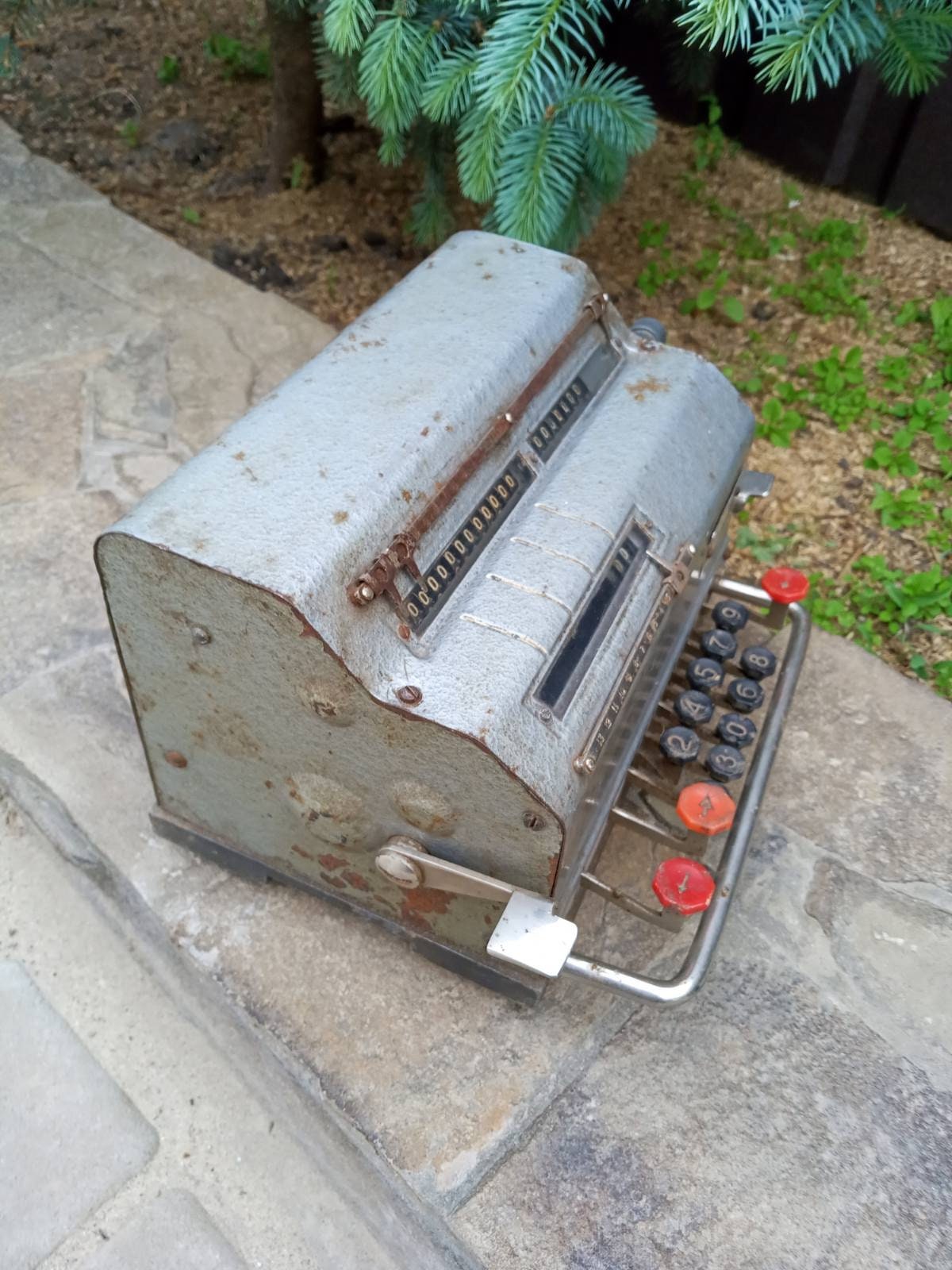 Vintage Metal Calculating Machine. Machine of Mechanical Calculation ...