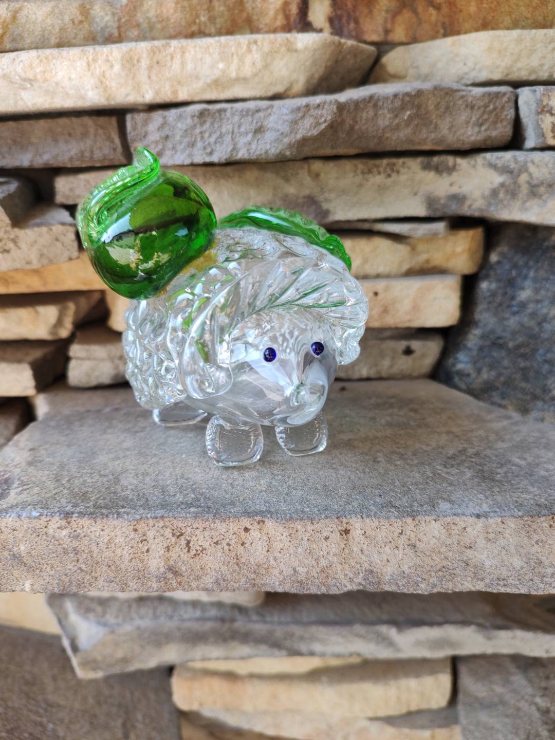 Glass Transparent Figurine of a Hedgehog. Blown Glass Hedgehog Heavy ...