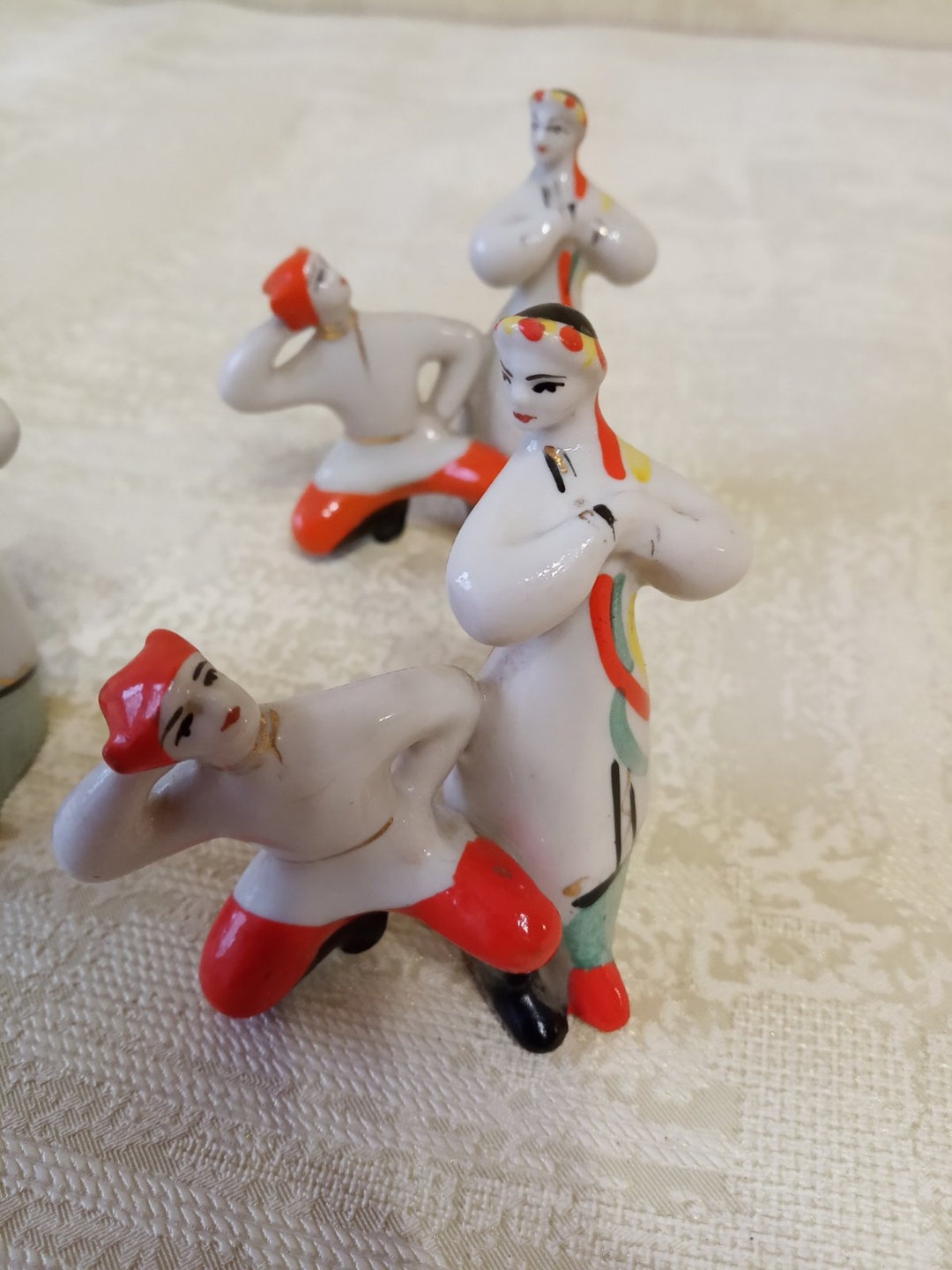 Porcelain Figures of Dancers.3 Original Figurines"dancing in National ...